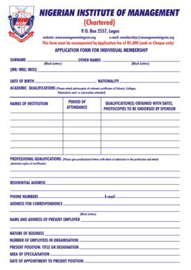 Fillable Online managementnigeria NIGERIAN INSTITUTE OF MANAGEMENT ...