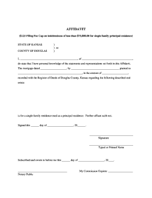 Fillable Online douglascountyks AFFIDAVIT - Douglas County Kansas Fax Email Print - pdfFiller