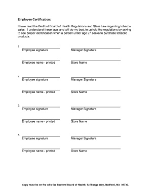 Fillable Online Employee statement - Blank Form - Bedford Fax Email ...