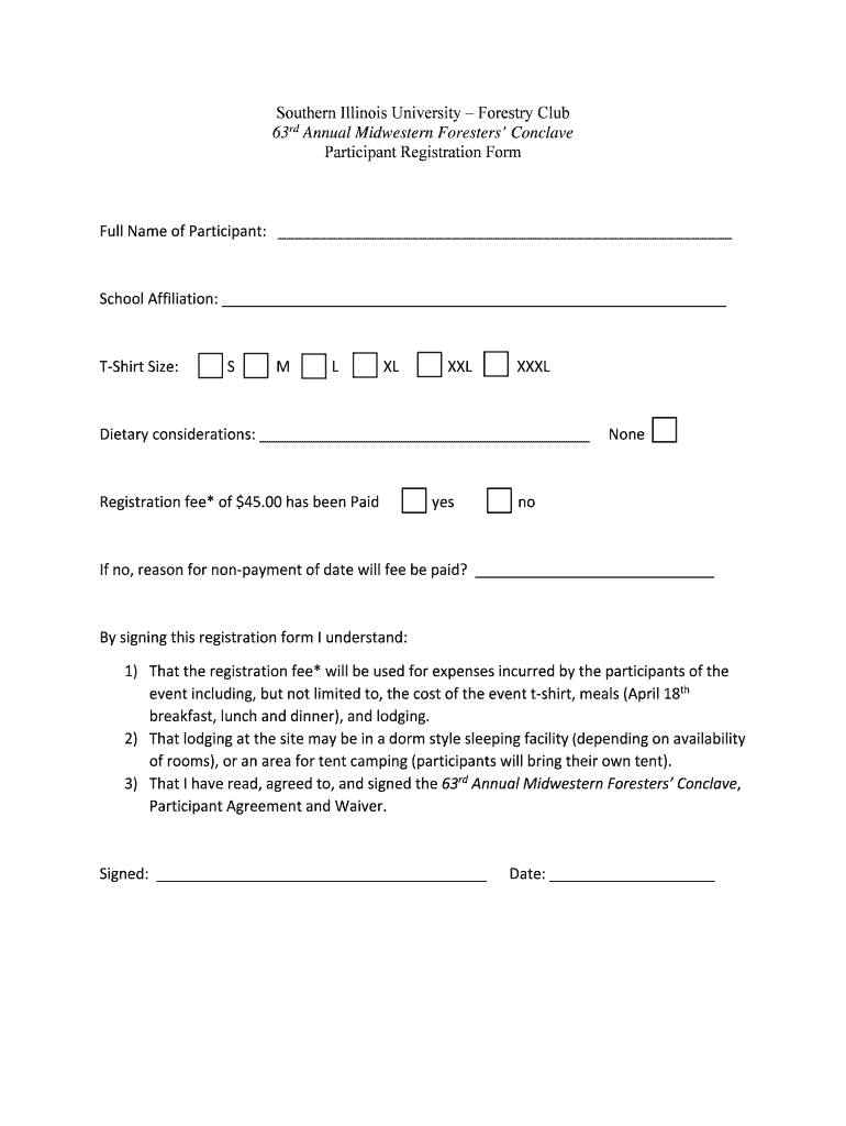Fillable Online Midwestern Conclave 2015 registration form - UWSP Fax ...