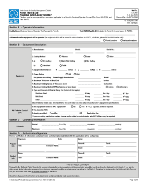 Fillable Online South Coast Air Quality Management District Form 400 E ...