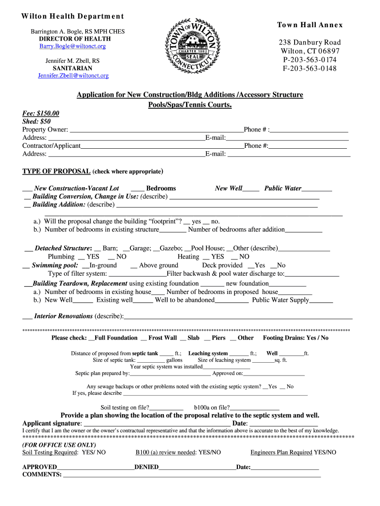 Fillable Online 2015 Application for Building Addition Replacement ...