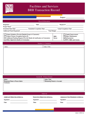 Fillable Online hr nmsu BRR Transaction Form - New Mexico State ...