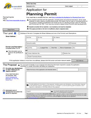 Fillable Online Application for Planning Permit - PDF Fax Email Print ...
