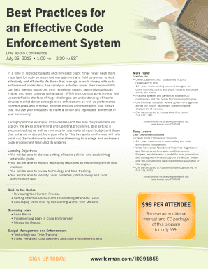 Fillable Online Best Practices for an Effective Code Enforcement System ...