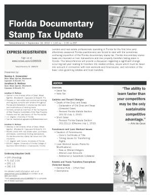 Fillable Online Florida Documentary Stamp Tax Update Fax Email Print ...