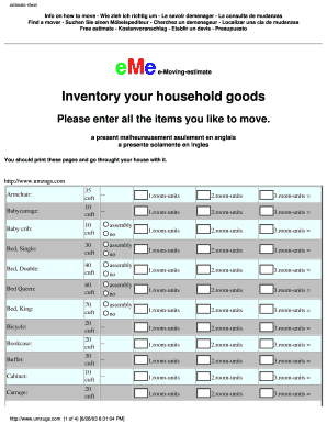 Fillable Online Estimate-sheet Fax Email Print - pdfFiller