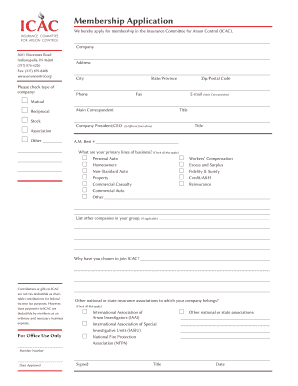 Fillable Online arsoncontrol Membership Application - Arson Control ...