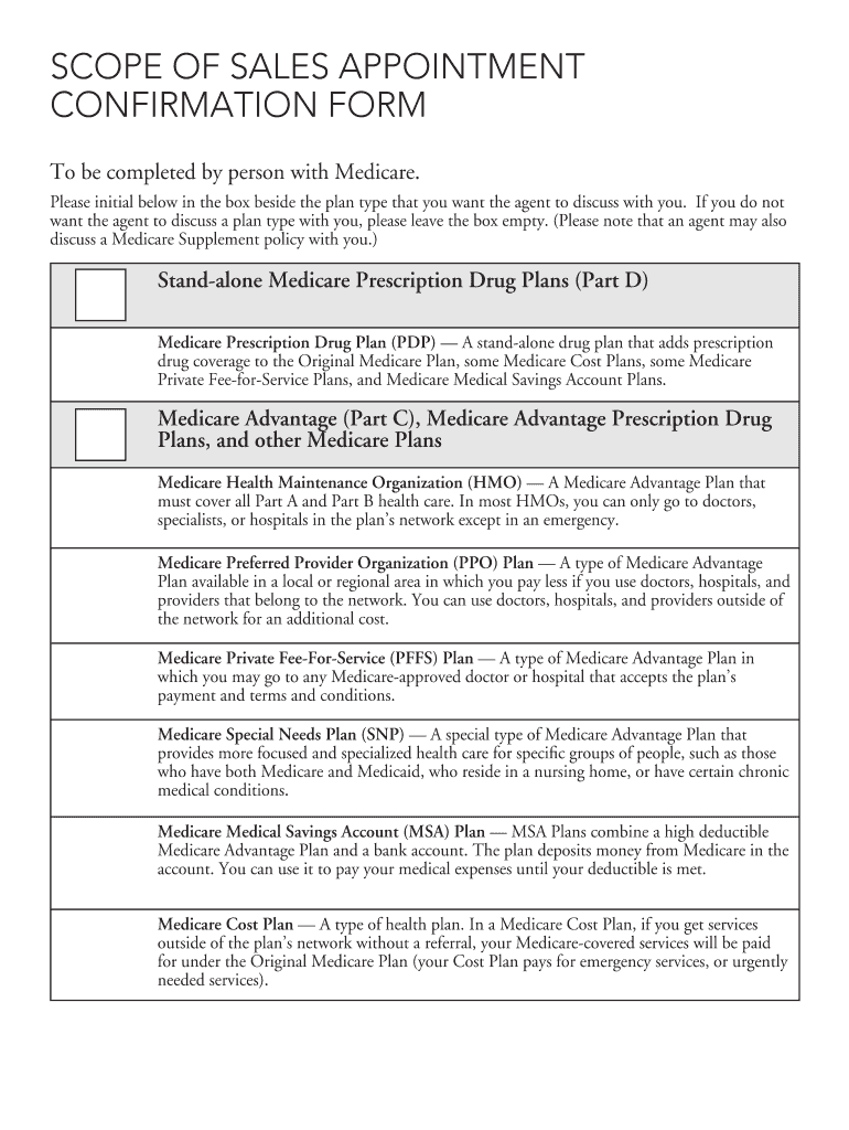 Fillable Online Scope of SaleS appointment confirmation form ...