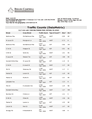 Fillable Online Traffic Counts Fax Email Print - pdfFiller