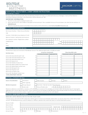 Fillable Online Anchor BCI Additional Contribution Form Fax Email Print ...