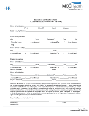 Fillable Online grhealth Education Verification Form - grhealthorg Fax ...