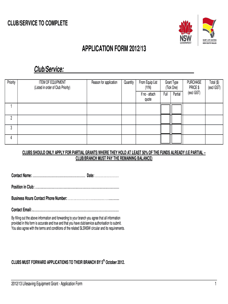Fillable Online Circular 3280 - Surf Life Saving NSW Fax Email Print - pdfFiller
