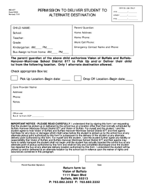 Fillable Online staging bhmschools Alt Dest Form 3031doc Fax Email ...