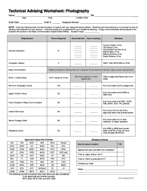 Fillable Online mtweb mtsu Technical Advising Worksheet Photography ...