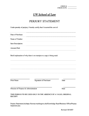 Fillable Online law washington Perjury Statementdoc - law washington ...