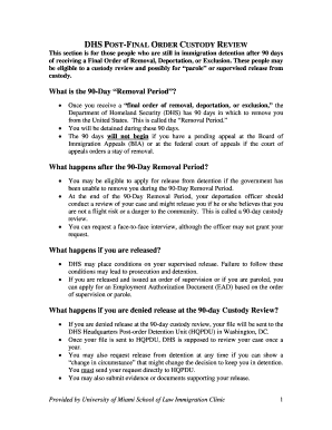 Fillable Online DHS POST-FINAL ORDER CUSTODY REVIEW Fax Email Print ...