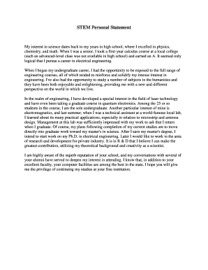 Fillable Online STEM Personal Statement Fax Email Print - pdfFiller