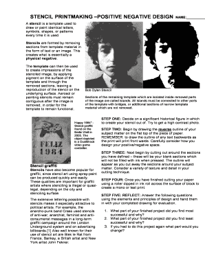 Fillable Online schools bgcdsb STENCIL PRINTMAKING POSITIVE NEGATIVE ...