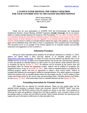 Fillable Online eegs A SAMPLE PAPER SHOWING THE FORMAT REQUIRED FOR ...