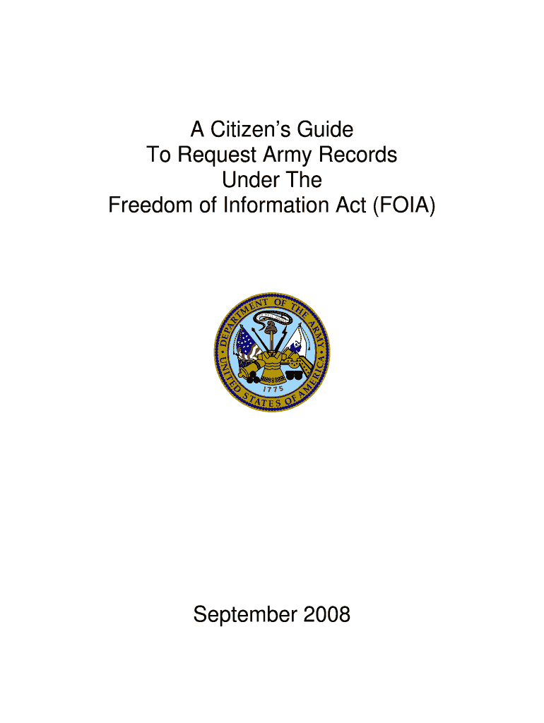 Fillable Online saw usace army A Citizens Guide To Request Army Records ...