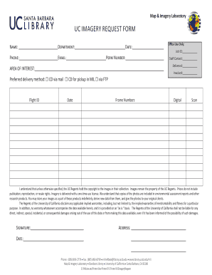 Fillable Online library ucsb UC IMAGERY REQUEST FORM - UCSB Library Fax Email Print - pdfFiller