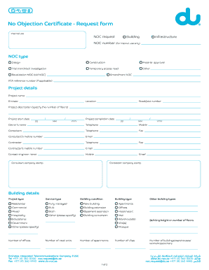Fillable Online No Objection Certificate - Request form - Du Fax Email ...