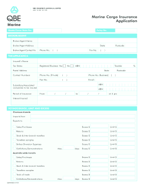 Fillable Online Marine Cargo Insurance Application Fax Email Print ...