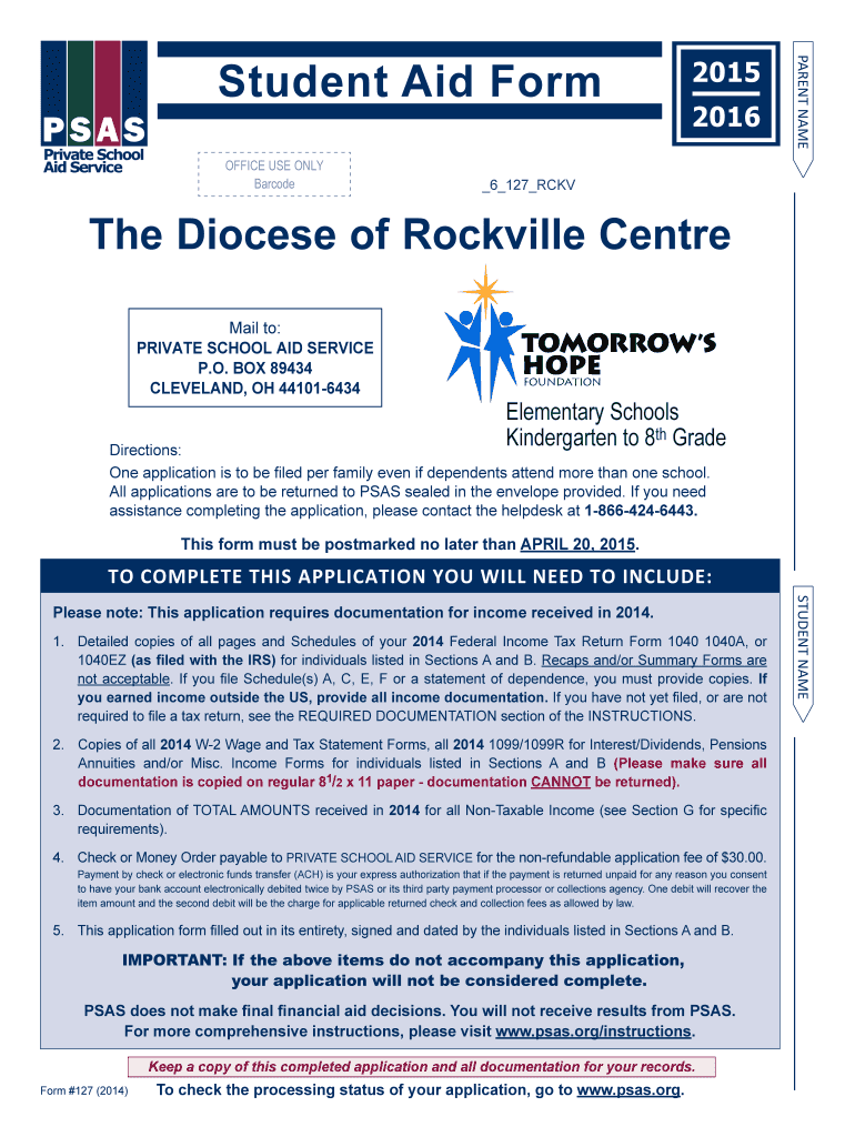 Fillable Online tomorrowshopefoundation Tomorrowss Hope Application ...