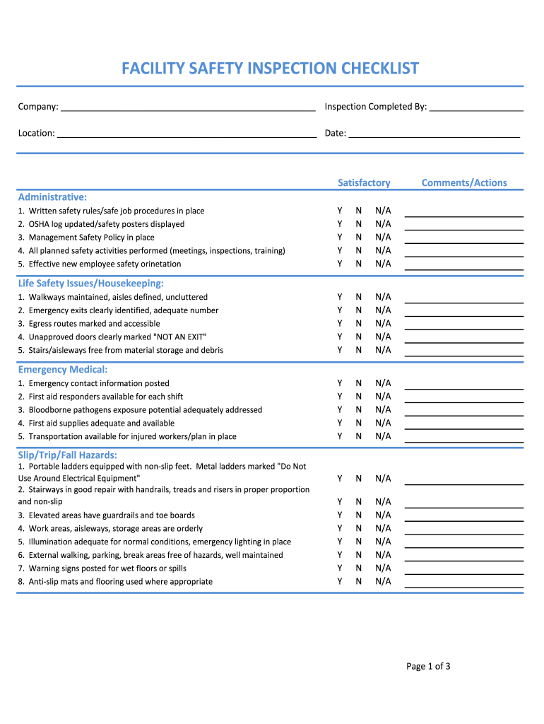 Osha Inspection Checklist Pdf Fill Out Sign Online DocHub
