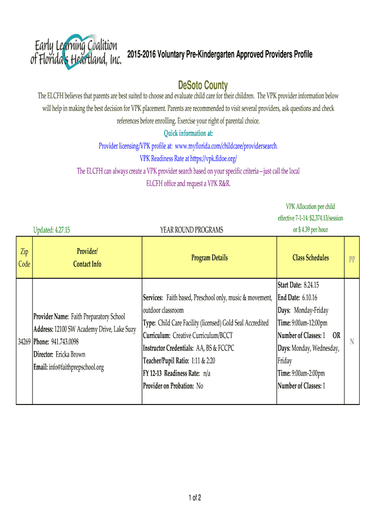 Fillable Online will help in making the best decision for VPK placement ...