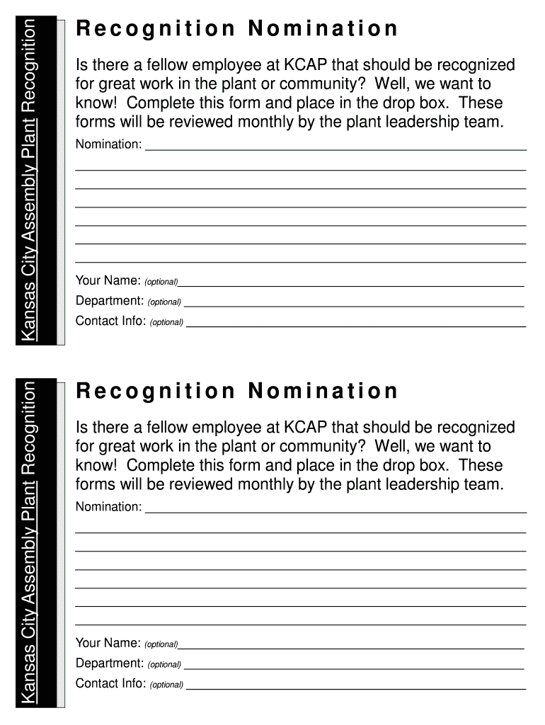 Fillable Online Recognition Formpub Fax Email Print - pdfFiller