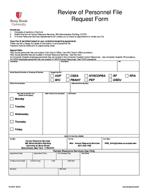 Fillable Online naples cc sunysb Review of Personnel File Request Form ...