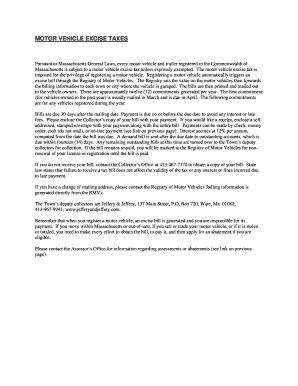 Fillable Online MOTOR VEHICLE EXCISE TAXES Fax Email Print - pdfFiller