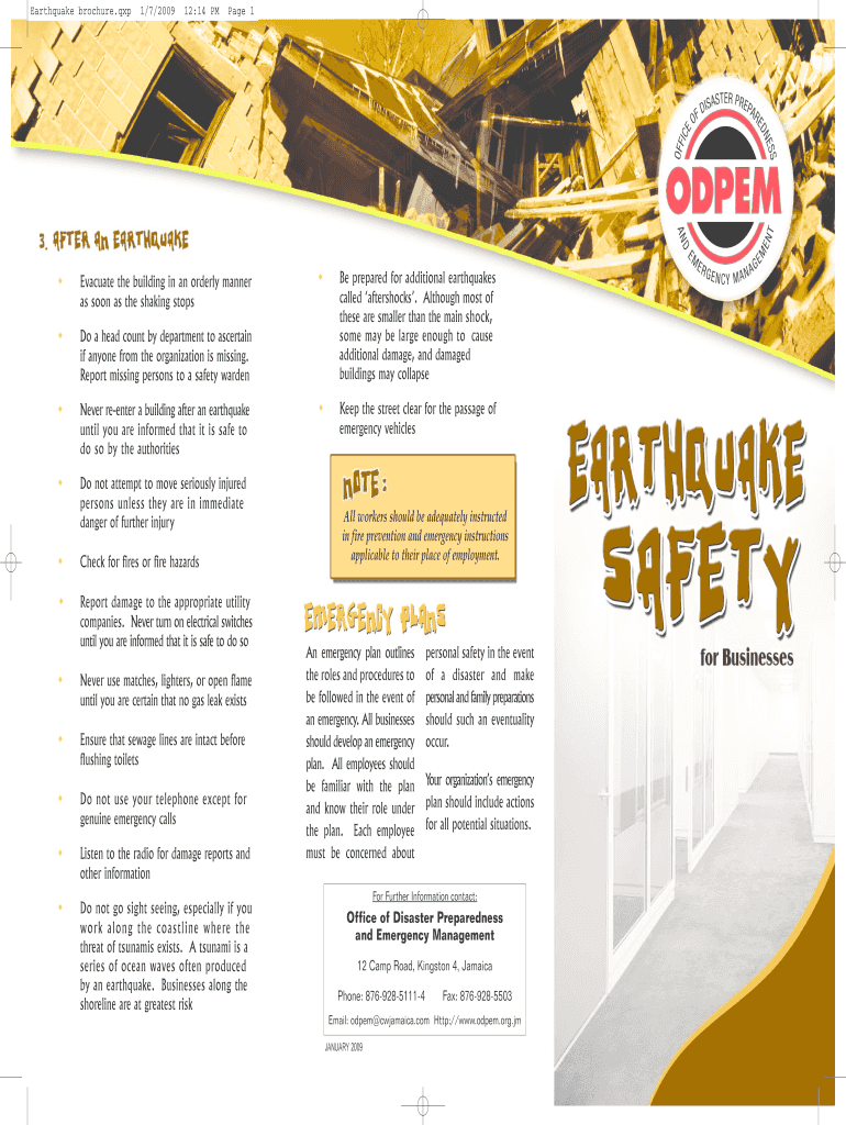 Fillable Online Earthquake brochure Fax Email Print - pdfFiller