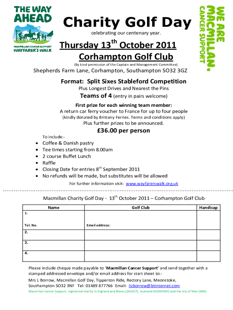Fillable Online final golf day ticket application form Fax Email Print ...
