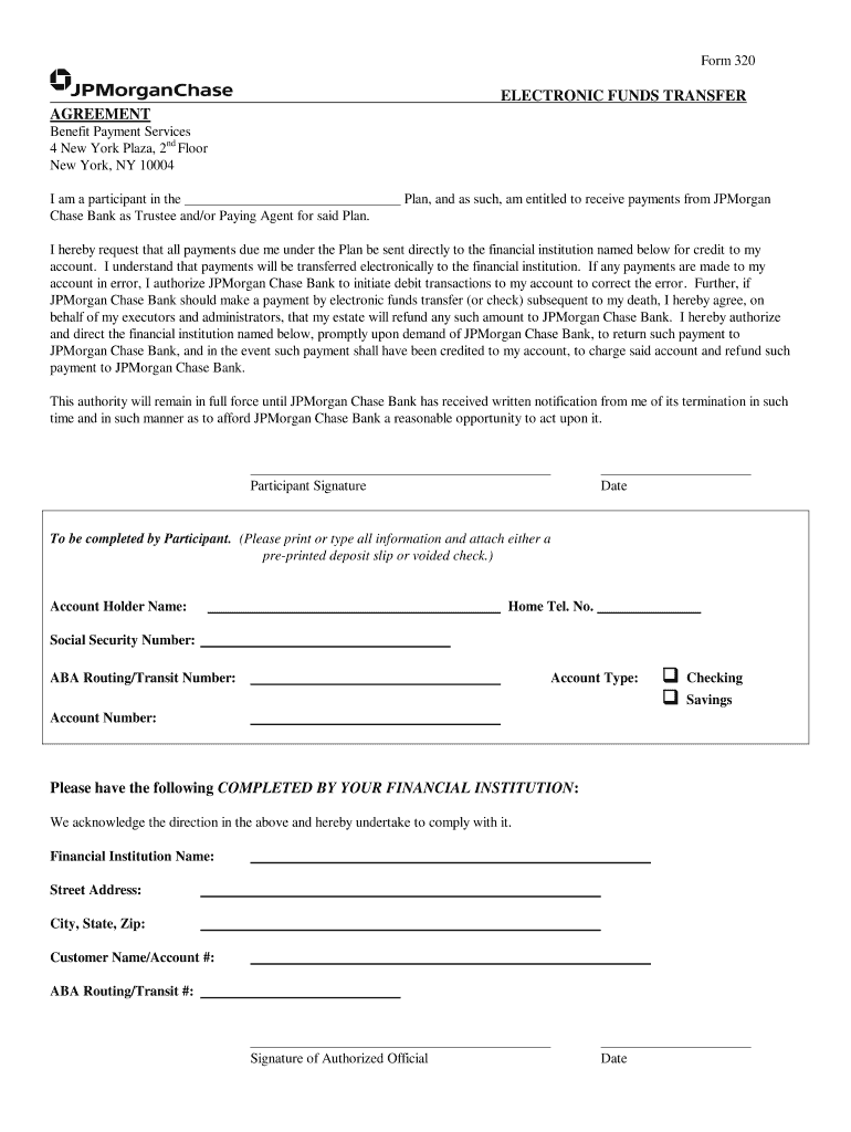 Fillable Online ELECTRONIC FUNDS TRANSFER AGREEMENT Benefit Payment Fax Email Print - pdfFiller