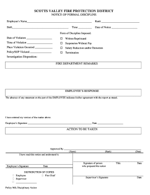 Fillable Online NOTICE OF FORMAL DISCIPLINE Fax Email Print - pdfFiller