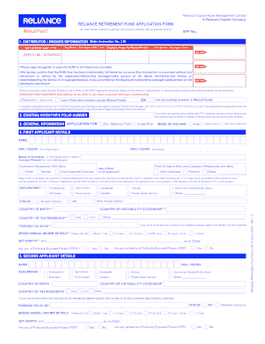 Fillable Online RELIANCE RETIREMENT FUND APPLICATION FORM Fax Email ...
