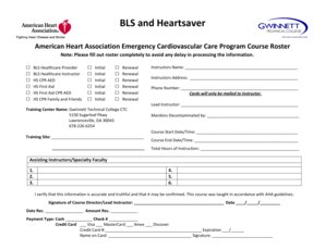 Fillable Online gwinnetttech BLS and Heartsaver - Gwinnett Technical ...