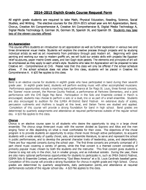 Fillable Online 2014-2015 Eighth Grade Course Request Form Fax Email ...