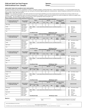 Fillable Online svcommctr Child and Adult Care Food Program Sponsor ...