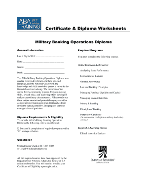 Fillable Online Military Banking Operations Diploma Fax Email Print ...
