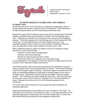 Fillable Online FUNDING REQUEST GUIDELINES AND FORMAT Fax Email Print ...