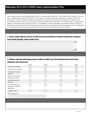 Fillable Online also-chicago Nebraska 2013-2015 VAWA State ...