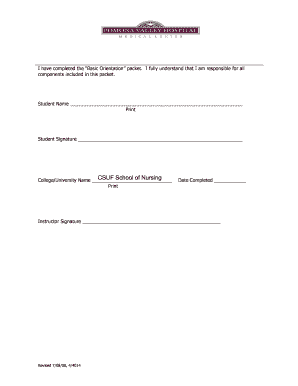 Fillable Online I have completed the Basic Orientation packet I fully ...