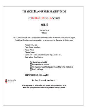 Fillable Online Balboa - San Diego Unified School District Fax Email ...