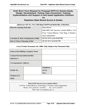 Fillable Online risl rajasthan gov Short Term Tender for Scouts Guide ...