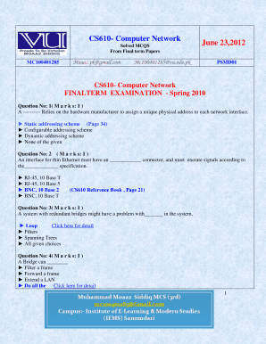 Cs610 Final Term Solved Papers By Moaaz - Fill Online, Printable, Fillable, Blank | pdfFiller