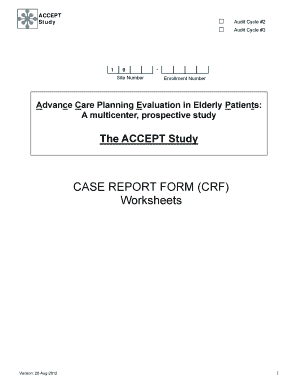 Fillable Online CASE REPORT FORM CRF Worksheets - bthecarenetcab Fax ...
